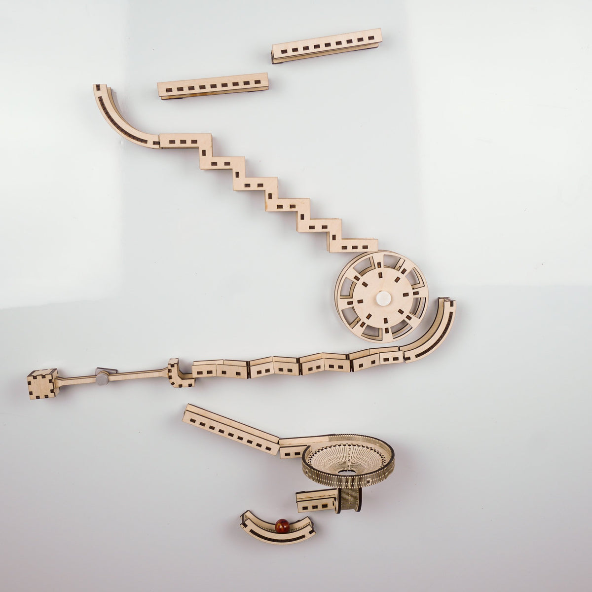 Modular Wooden Marble Track - Infinity Trax. Starter Pack (12 Pcs ...